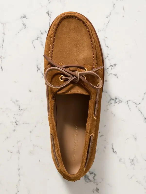 GIANVITO ROSSI Suede Boat Shoes - Brown