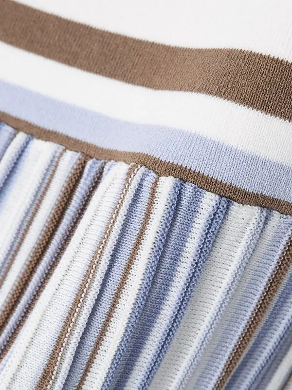 Faithfull The Brand Citara Striped Ribbed Cotton-blend Maxi Dress - Blue