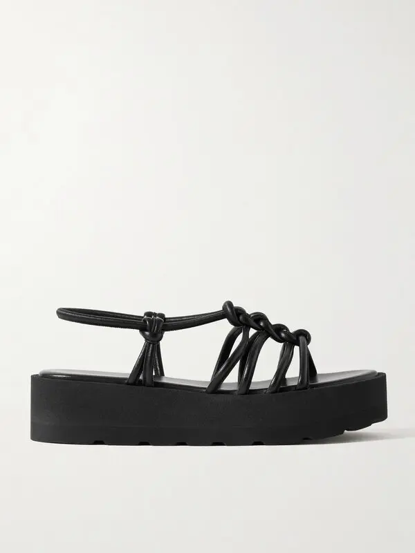 GIANVITO ROSSI Hebe 45 Knotted Leather Platform Sandals