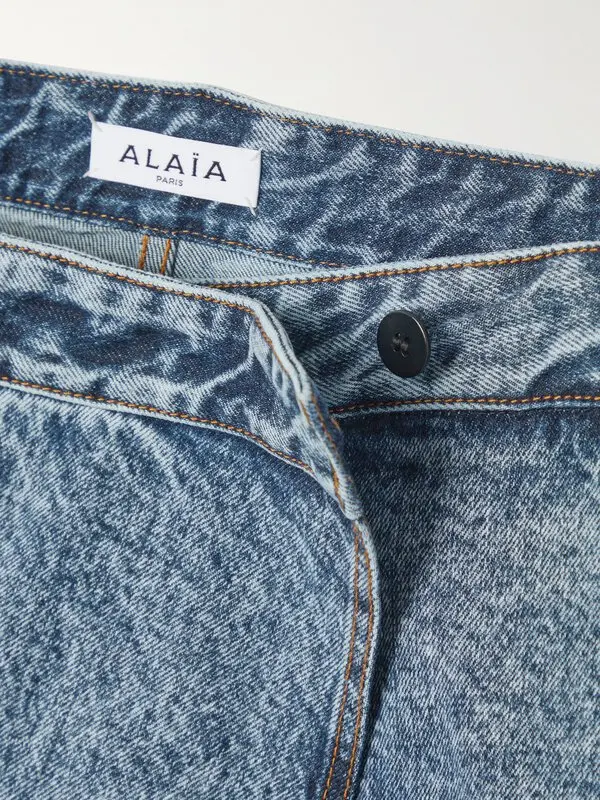 Alaïa Asymmetric Wide-leg Jeans - Blue