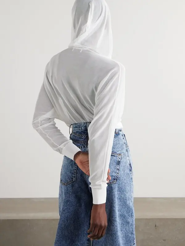 Alaïa Hooded Jersey Bodysuit