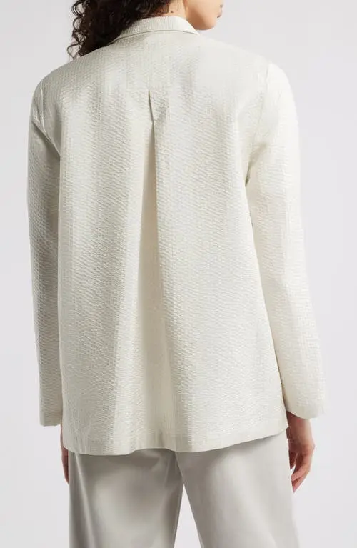 Eileen Fisher Stand Collar Silk Jacket
