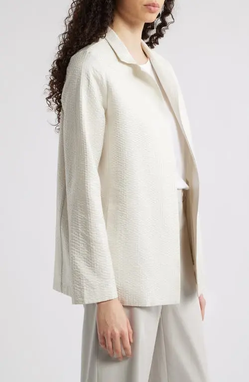 Eileen Fisher Stand Collar Silk Jacket