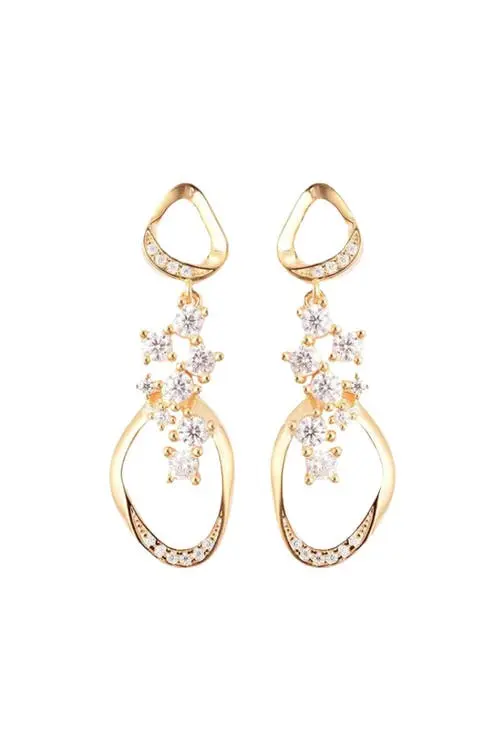 LUCY QUARTERMAINE Volcan White Topaz Dangle Earrings - Gold Vermeil