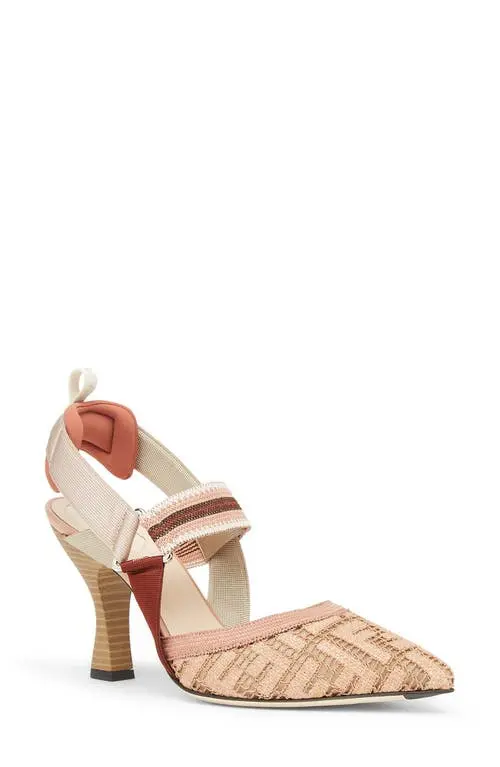 Fendi Colibri Slingback Pump - Rose