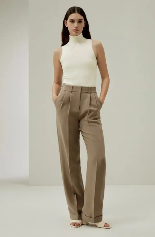 Lilysilk Minimalist Sleeveless Silk-nylon Turtleneck Top - White