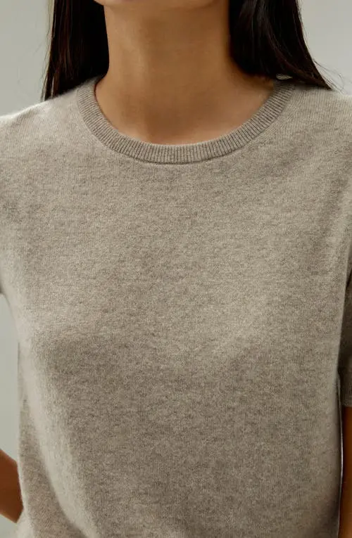 Lilysilk Baby Cashmere Crew Neck Knit Top - Camel