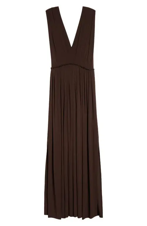 Max Mara Walter Pleated Jersey Dress - Coffee