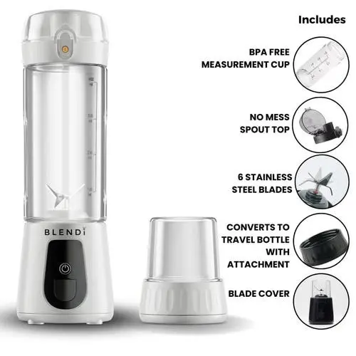 BLENDI Pro Plus Premium Cordless Portable 17.5oz Rechargeable Blender - White