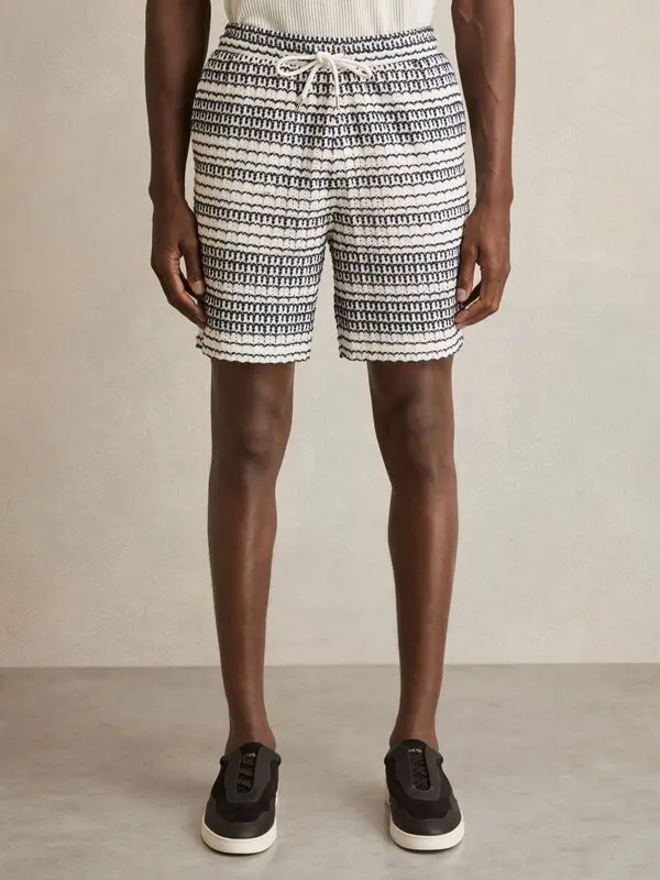 REISS Haze Crochet Drawstring Shorts