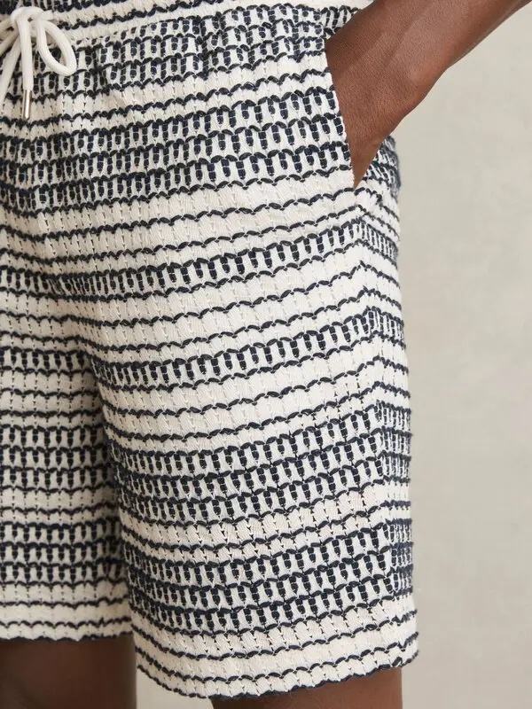 REISS Haze Crochet Drawstring Shorts