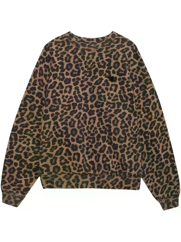 ANINE BING Leopard Print Sweatshirt - Brown