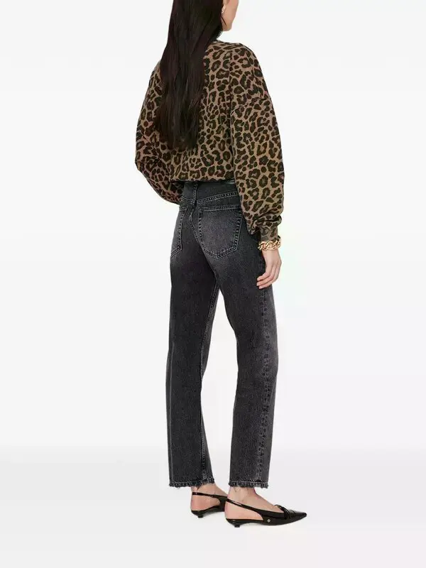 ANINE BING Leopard Print Sweatshirt - Brown