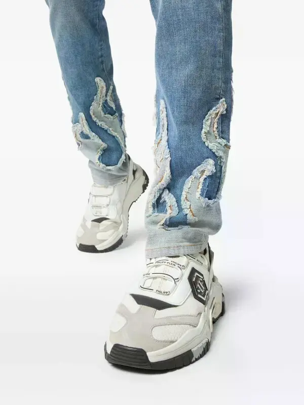 Philipp Plein Flame-appliqué Jeans