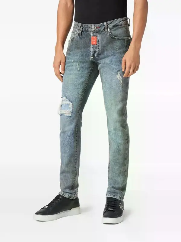Philipp Plein Distressed-effect Jeans - Blue