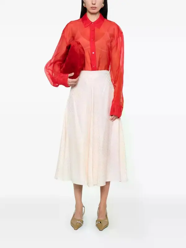 Fendi Ff Silk Midi Skirt