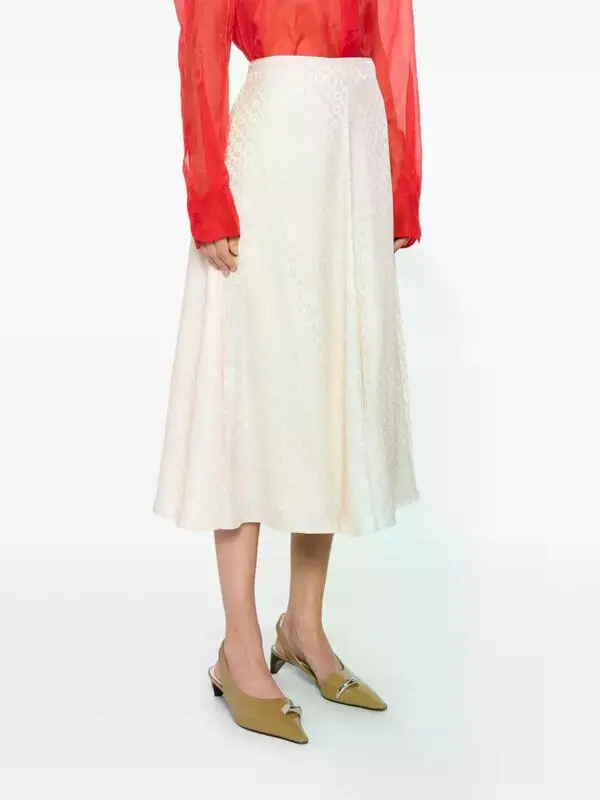 Fendi Ff Silk Midi Skirt