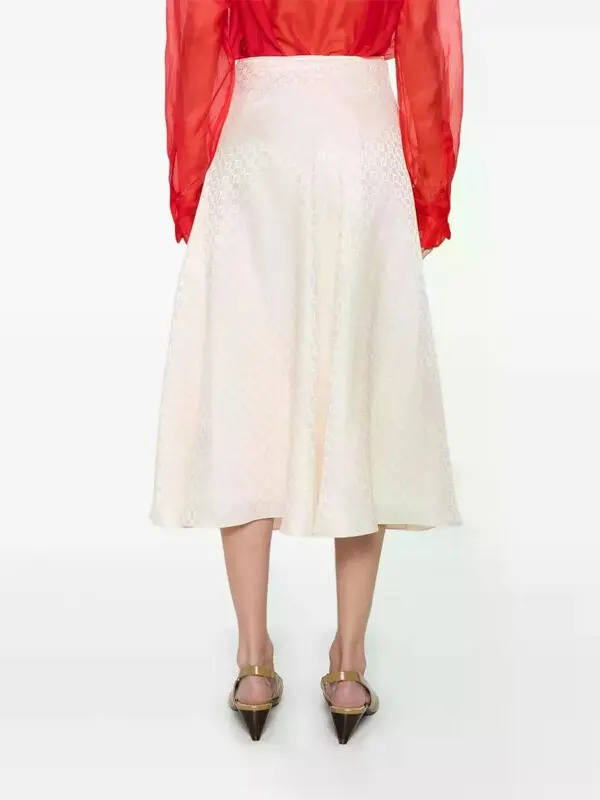 Fendi Ff Silk Midi Skirt
