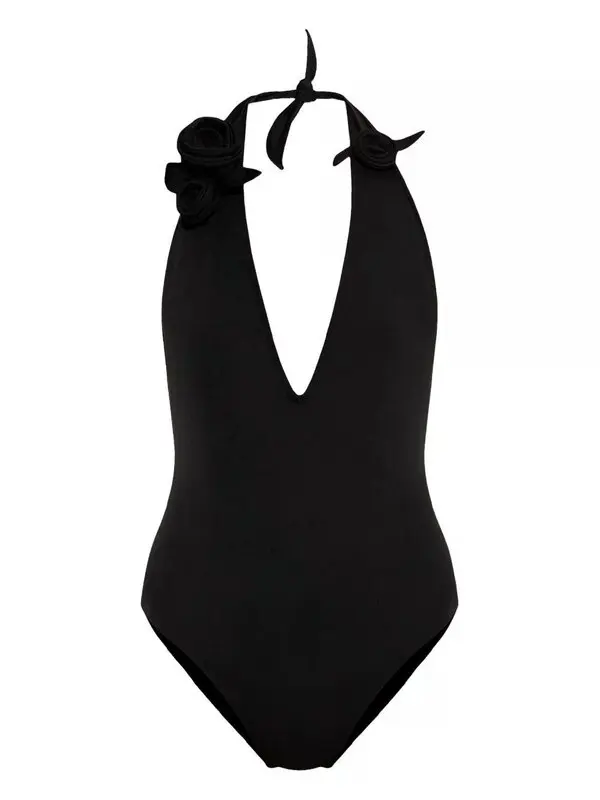 Coperni Floral-appliqué Swimsuit - Black