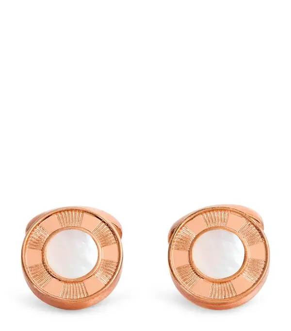 BABETTE WASSERMAN LONDON Rose Gold-plated Mother-of-pearl Cufflinks - Ivory