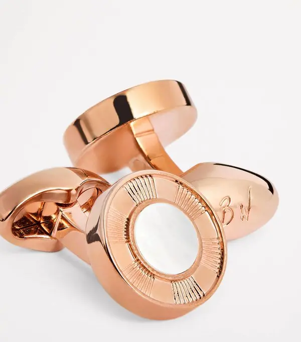 BABETTE WASSERMAN LONDON Rose Gold-plated Mother-of-pearl Cufflinks