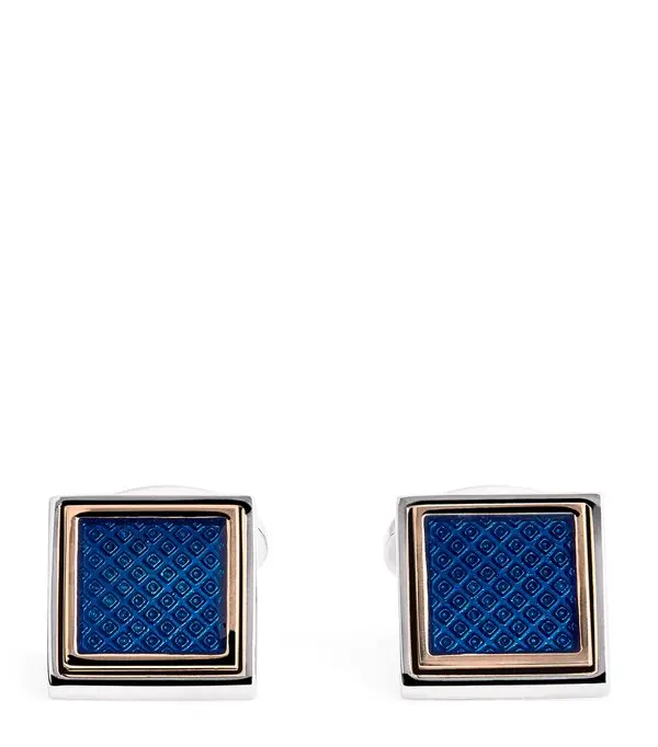 BABETTE WASSERMAN LONDON Rhodium-plated Square Cufflinks - Blue