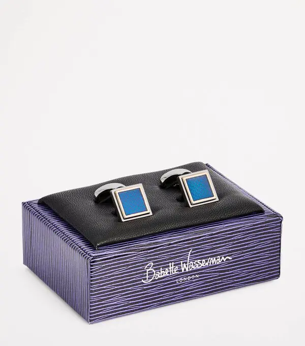 BABETTE WASSERMAN LONDON Rhodium-plated Square Cufflinks