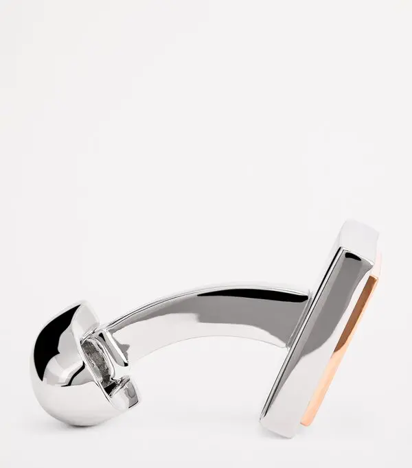 BABETTE WASSERMAN LONDON Rhodium-plated Square Cufflinks
