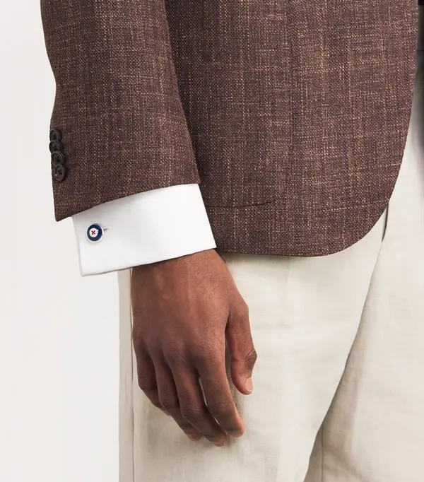 BABETTE WASSERMAN LONDON Enamel Thread-detail Round Cufflinks