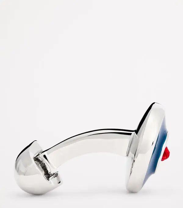 BABETTE WASSERMAN LONDON Enamel Thread-detail Round Cufflinks