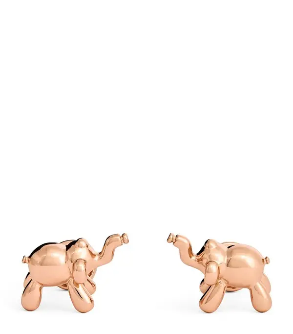 BABETTE WASSERMAN LONDON Rose Gold-plated Elephant Cufflinks - Pink