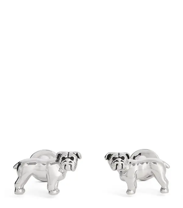 BABETTE WASSERMAN LONDON Rhodium-plated British Bulldog Cufflinks - Silver