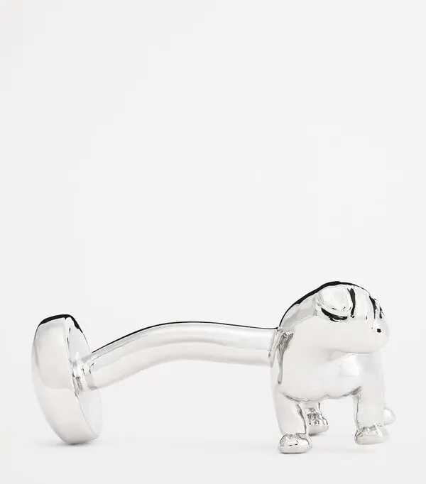 BABETTE WASSERMAN LONDON Rhodium-plated British Bulldog Cufflinks