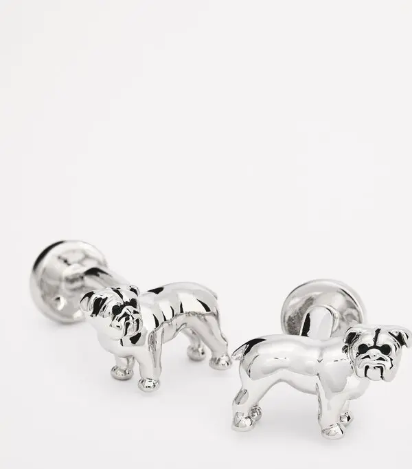 BABETTE WASSERMAN LONDON Rhodium-plated British Bulldog Cufflinks