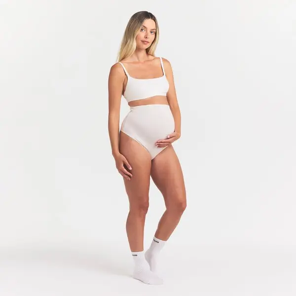 SKIMS Maternity Nursing Scoop Bralette | Black | | Cotton Jersey - Marble