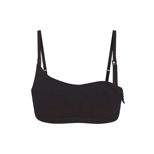 SKIMS Maternity Nursing Scoop Bralette | Black | | Cotton Jersey - Soot