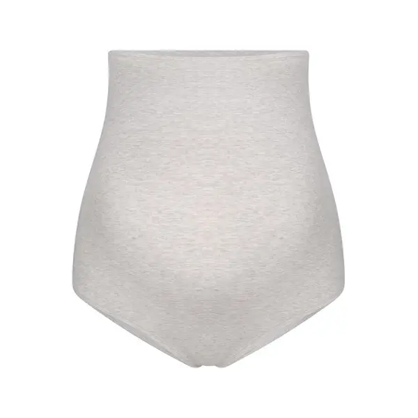 SKIMS Cotton Jersey Maternity High Waisted Brief - Light Heather Grey