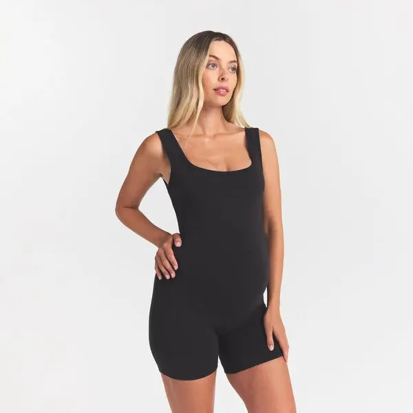 SKIMS Maternity Onesie | Black | | Cotton Jersey - Soot