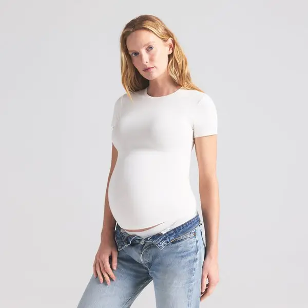 SKIMS Cotton Jersey Maternity T-shirt - Marble