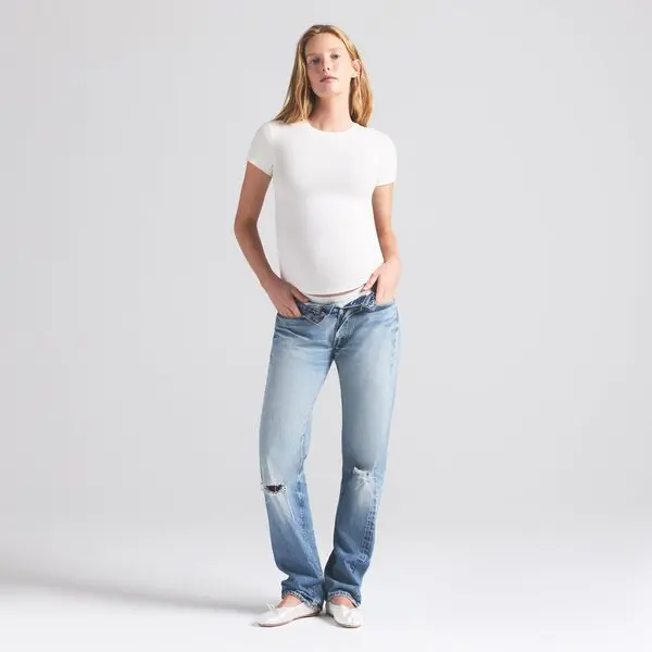 SKIMS Cotton Jersey Maternity T-shirt - Marble