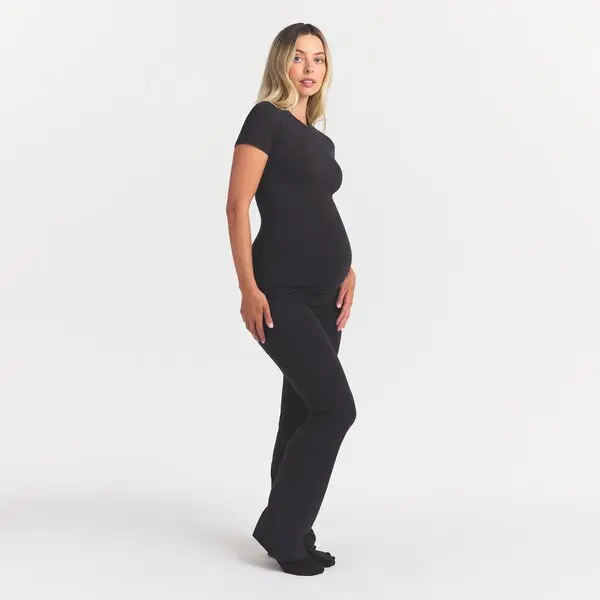 SKIMS Cotton Jersey Maternity T-shirt - Soot