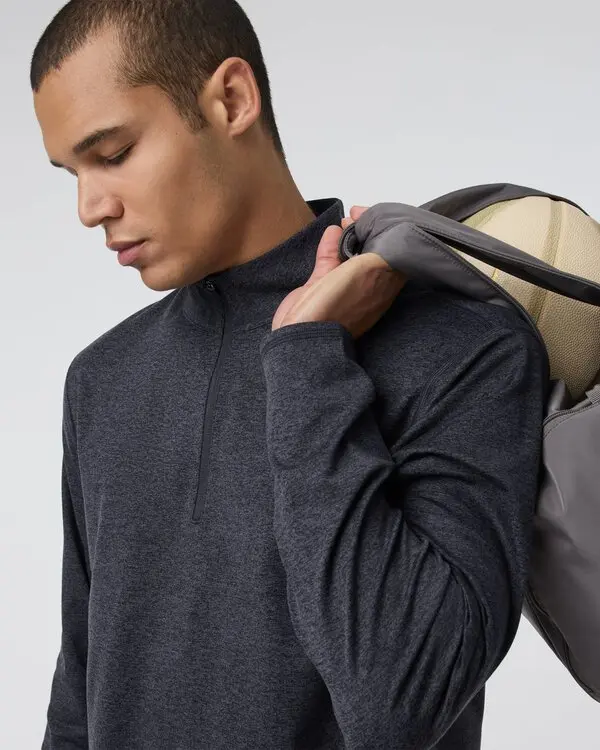 Vuori Ponto Half Zip Mock Neck - Charcoal Heather