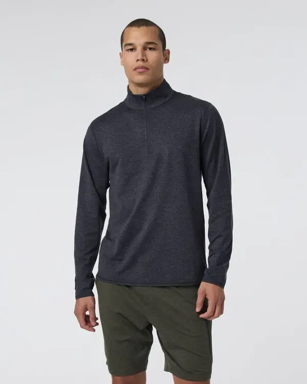 Vuori Ponto Half Zip Mock Neck - Charcoal Heather