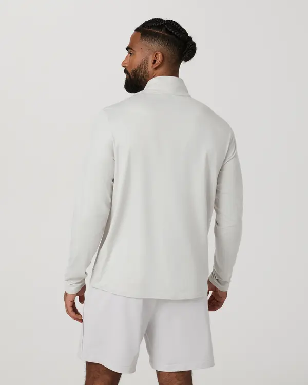 Vuori Ponto Half Zip Mock Neck Jacket - Salt Heather