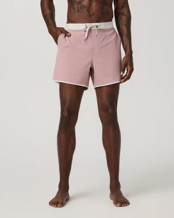 Vuori Cruise Boardshort 5 - Mauve Linen Texture