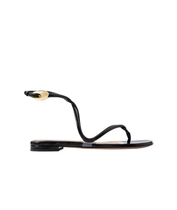 GIANVITO ROSSI Mamba Patent-leather Sandals - Black