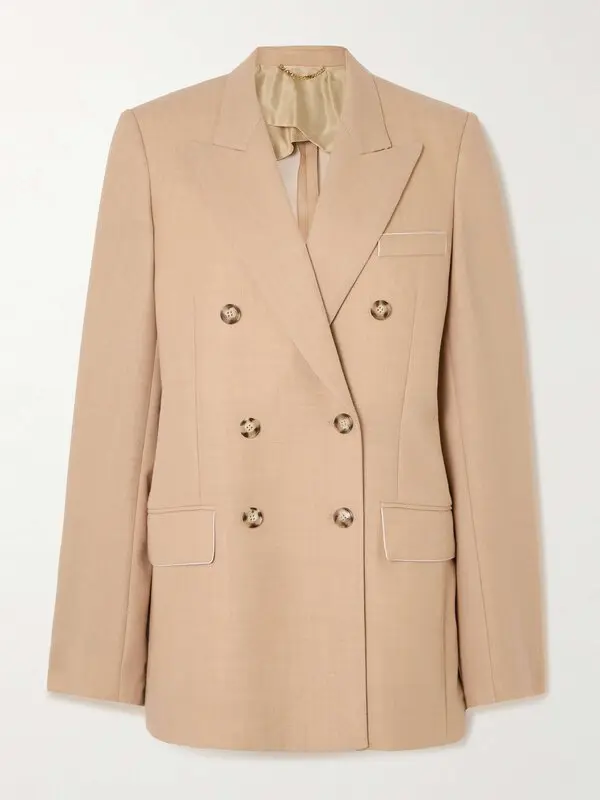 Victoria Beckham Wool-blend Blazer - Beige