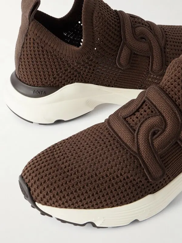 TOD'S Stretch-knit Slip-on Sneakers - Brown