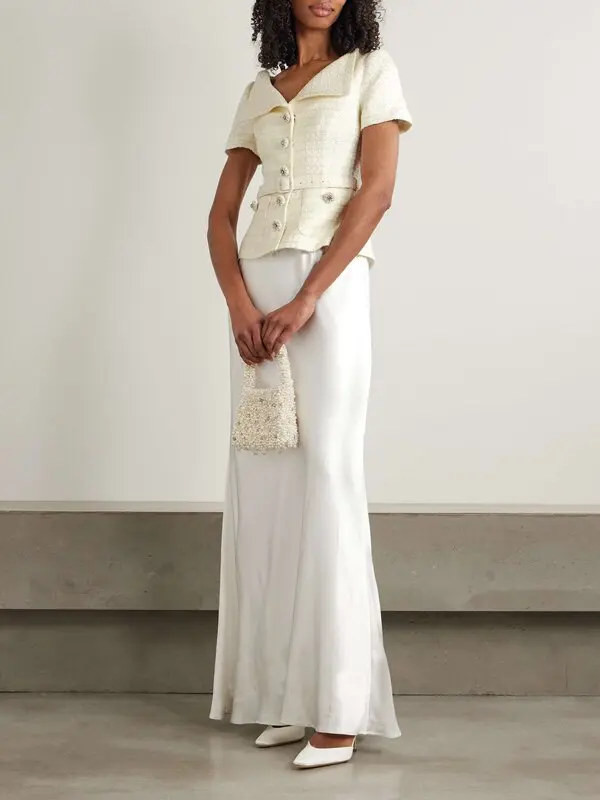 SELF-PORTRAIT Belted Embellished Maxi Dress
