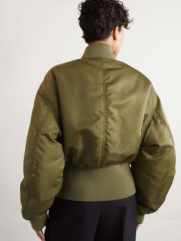 Saint Laurent Shell Bomber Jacket - Green